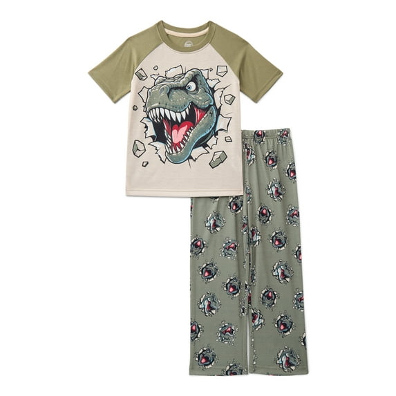 Wonder Nation Boys Graphic Tee and Wide Leg Pants Sleep Set, 2-Piece ...
