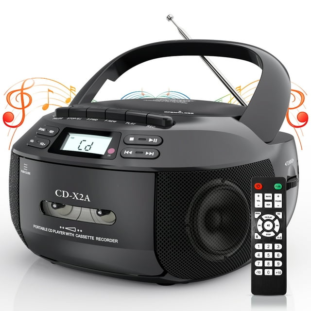 Boombox CD Cassette Player Combo, Boom Box and AM FM Radio with ...