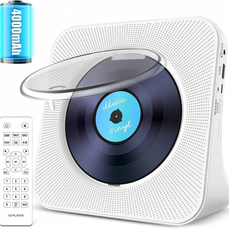 CD Player Portable Bluetooth 5.1 Desktop CD Player With HiFi Sound ...