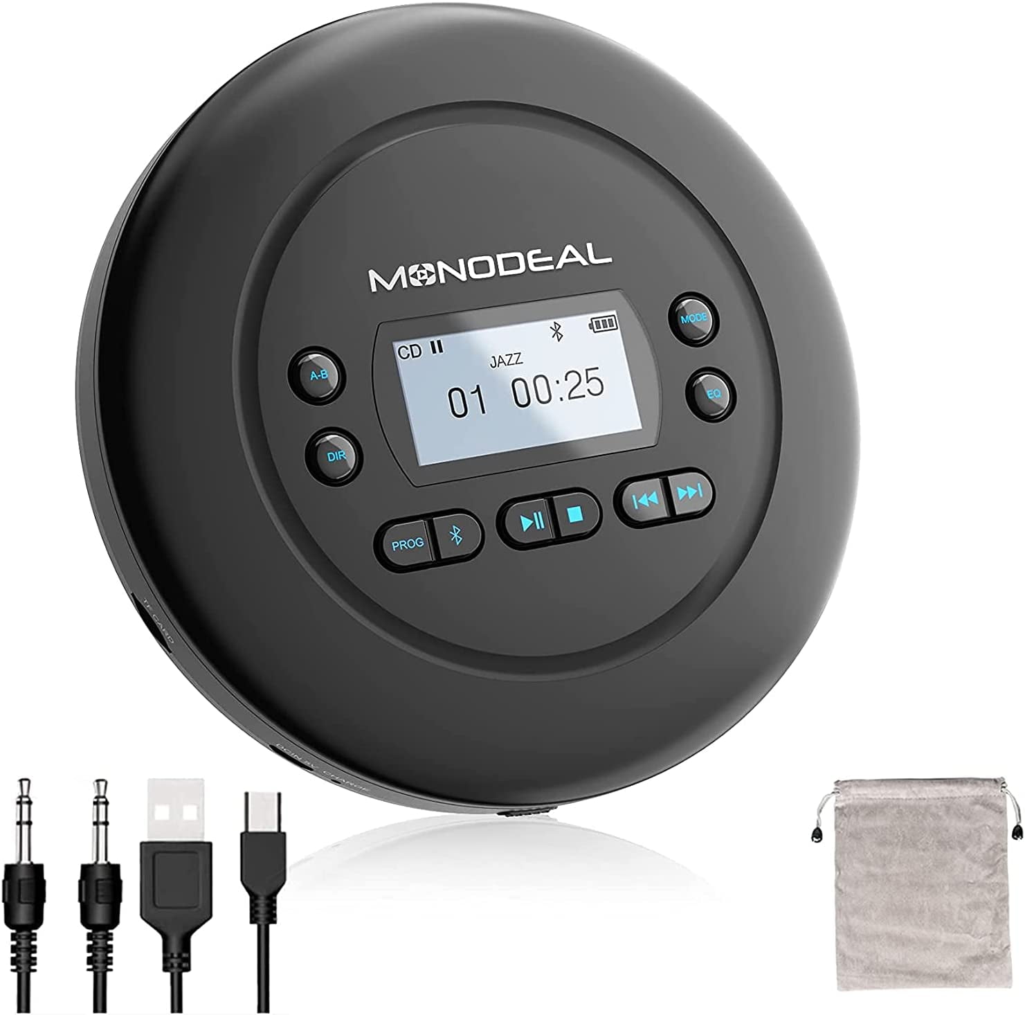 CD Player Portable,Bluetooth CD Player with Dual Headphone Jack for ...