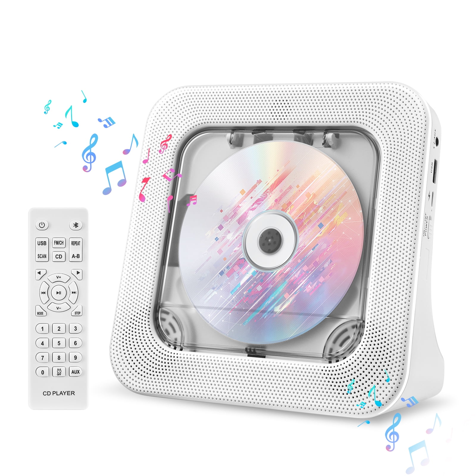 CD Player Portable Bluetooth Desktop CD Player for Home,Built-in HiFi ...