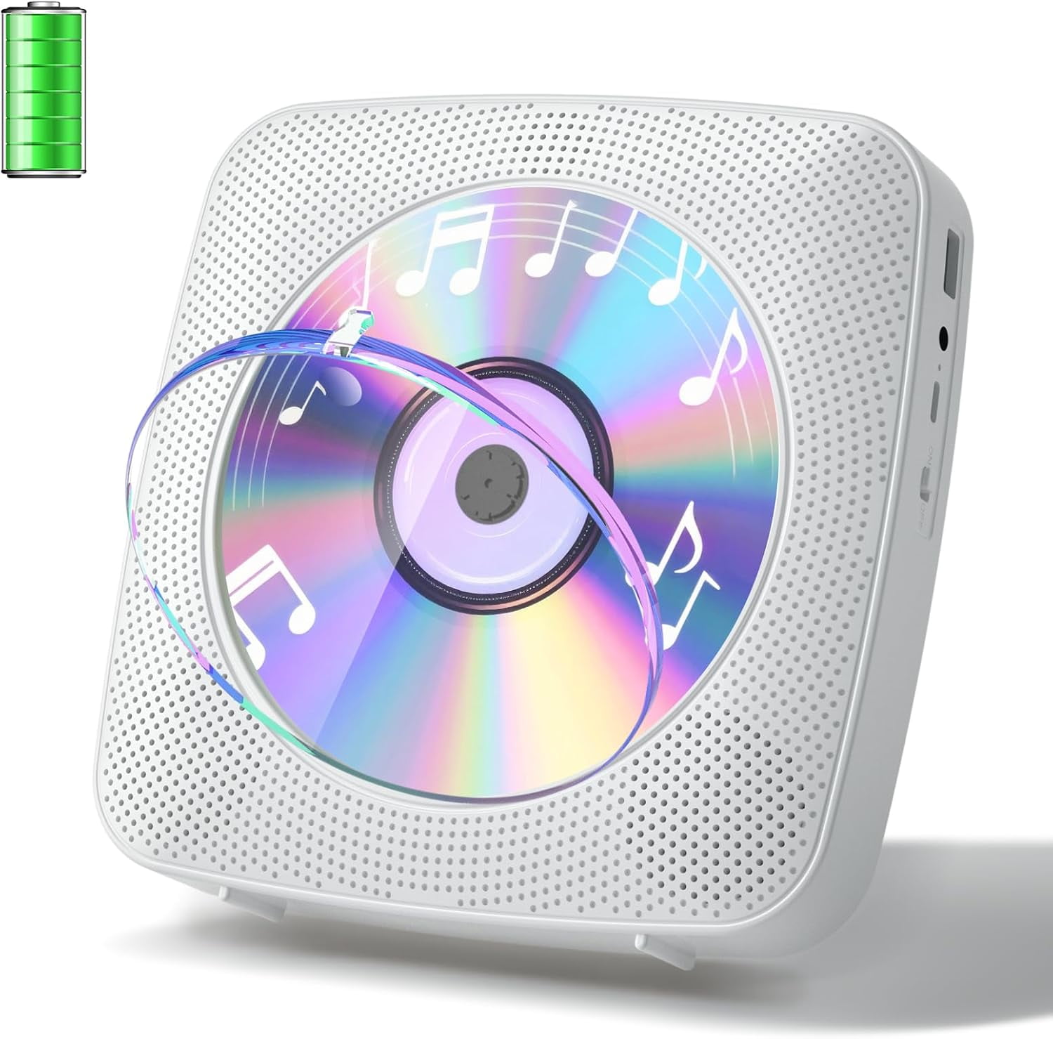 CD Player Portable with Bluetooth Wall Mountable, CD Music Battery ...