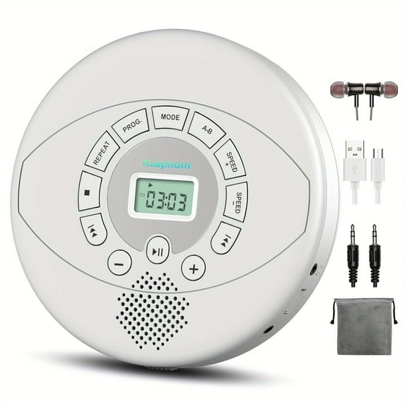 CD Player Portable, Discman Rechargeable, CD Player With Speaker ...
