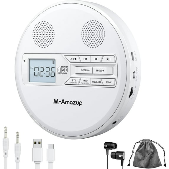 CD Player Portable, Rechargeable Portable CD Player with Dual Speakers ...