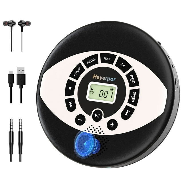 Rechargeable Portable CD Player with Anti-Skip, USB & AUX Support ...