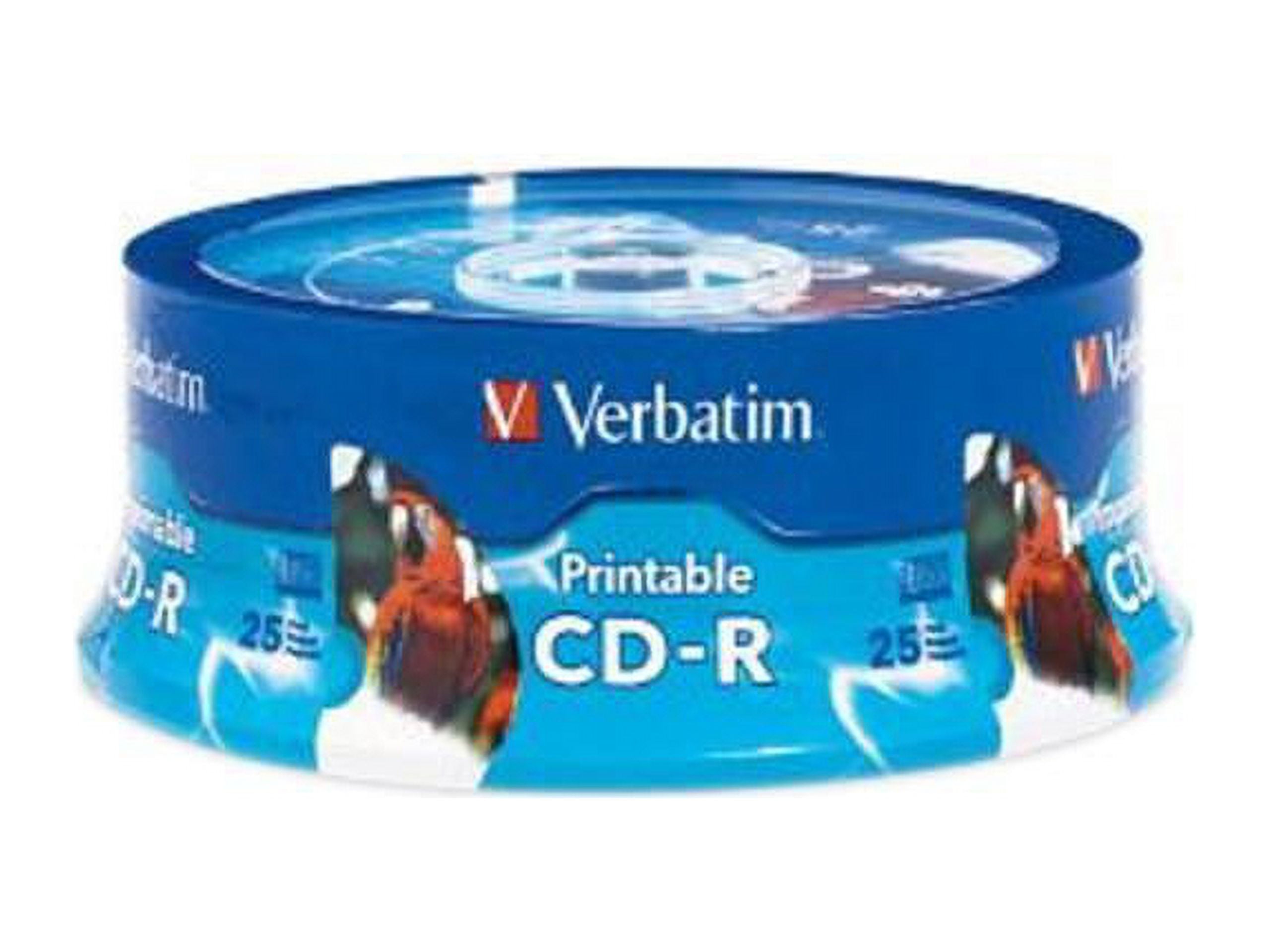 CD-R 700MB 700MB, 52X, White Inkjet Printable, Hub Printable, 25/PK ...