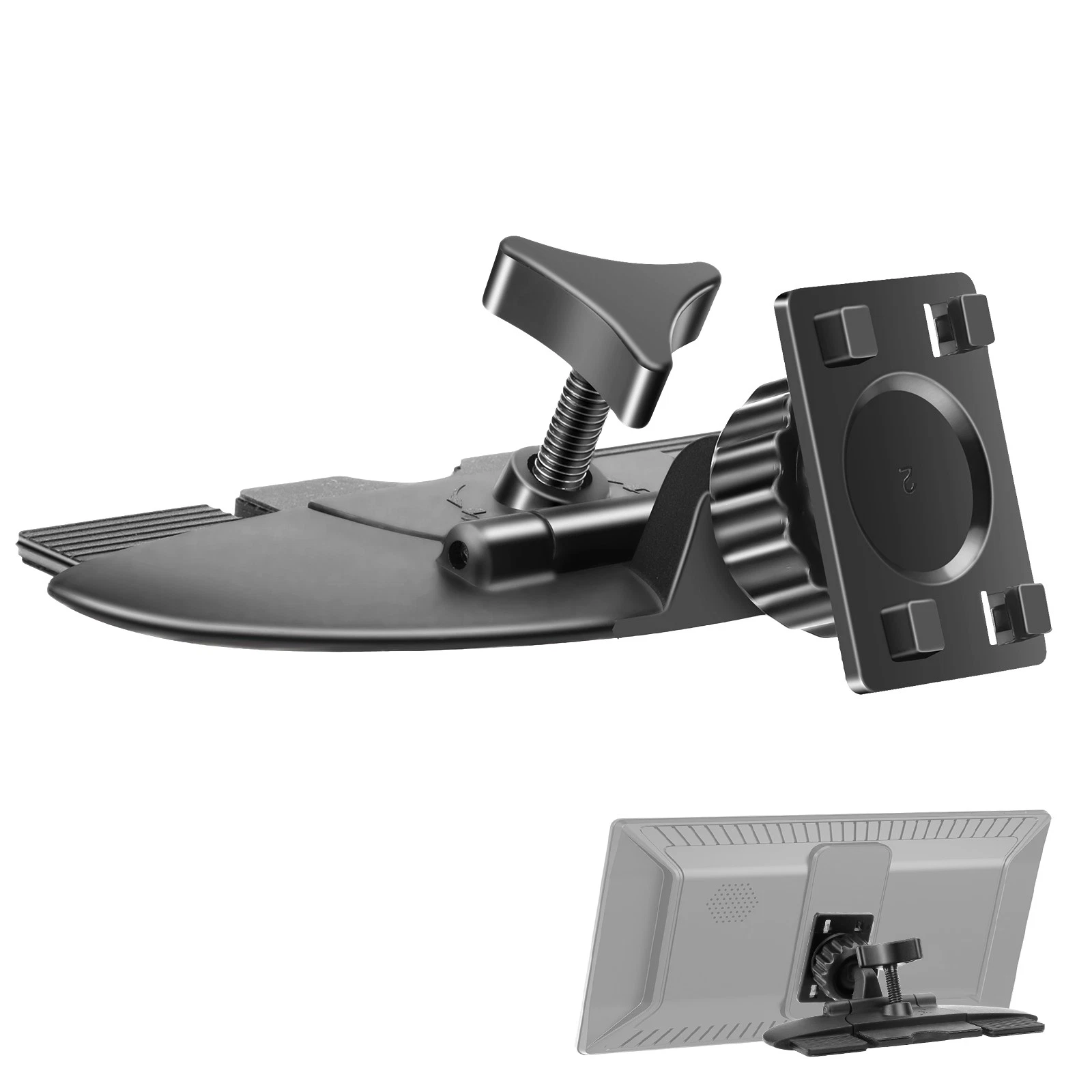 CD Slot Mount for 7-10” CarPlay Screen 360° Rotation Car Monitors ...