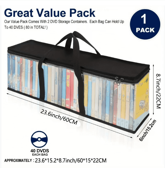CD Storage Bags (4 Pack) - Transparent PVC Media Storage - Water ...