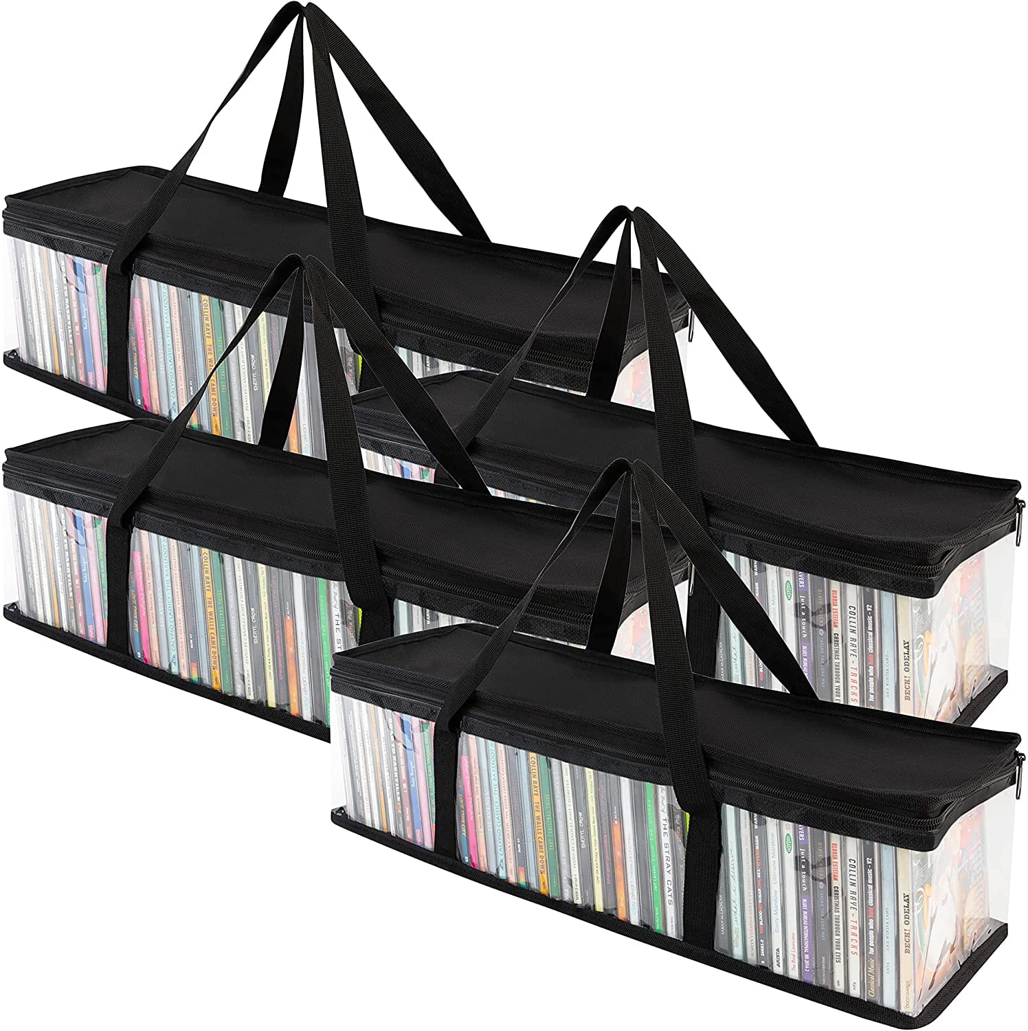 Stock Your Home 4 Pack CD Storage Bags - Transparent PVC Media Storage ...