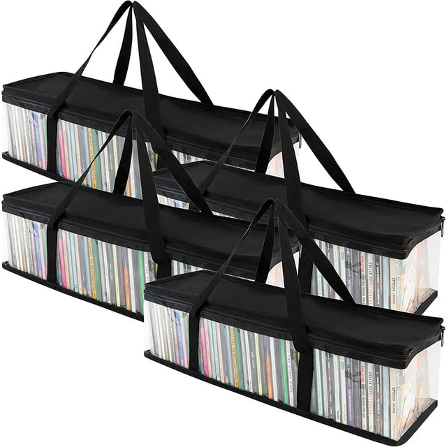 Stock Your Home 4 Pack CD Storage Bags - Transparent PVC Media Storage ...