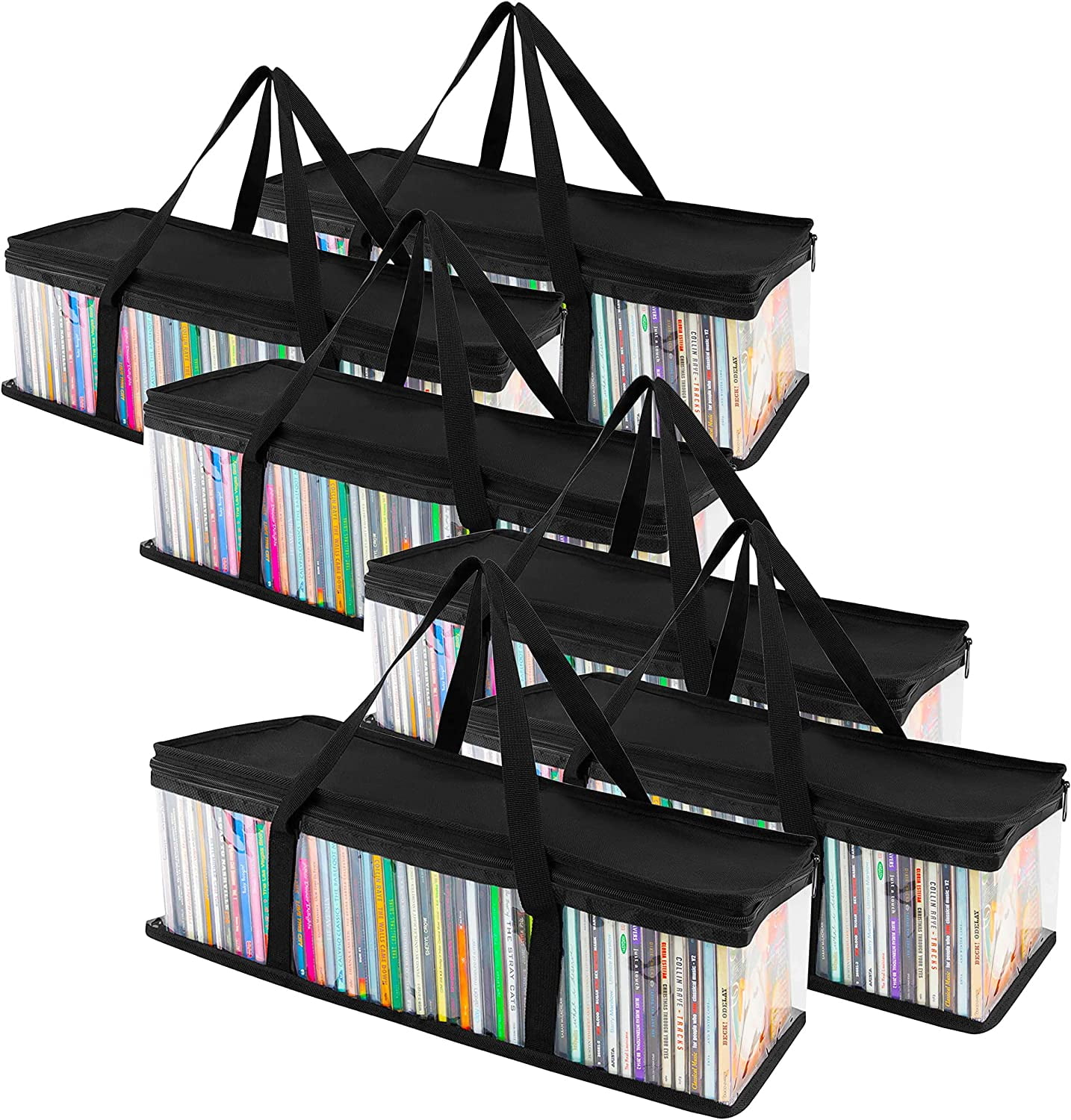 CD Storage Bags (6 Pack) - Transparent PVC Media Storage - Water ...