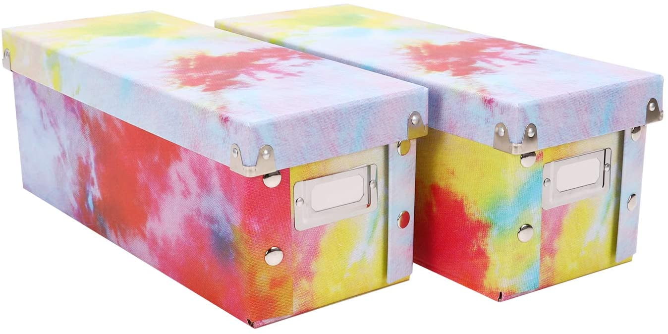 Snap-N-Store CD Storage Box, Tie Dye, 2 Pack, Holds 330 CDs, Durable ...