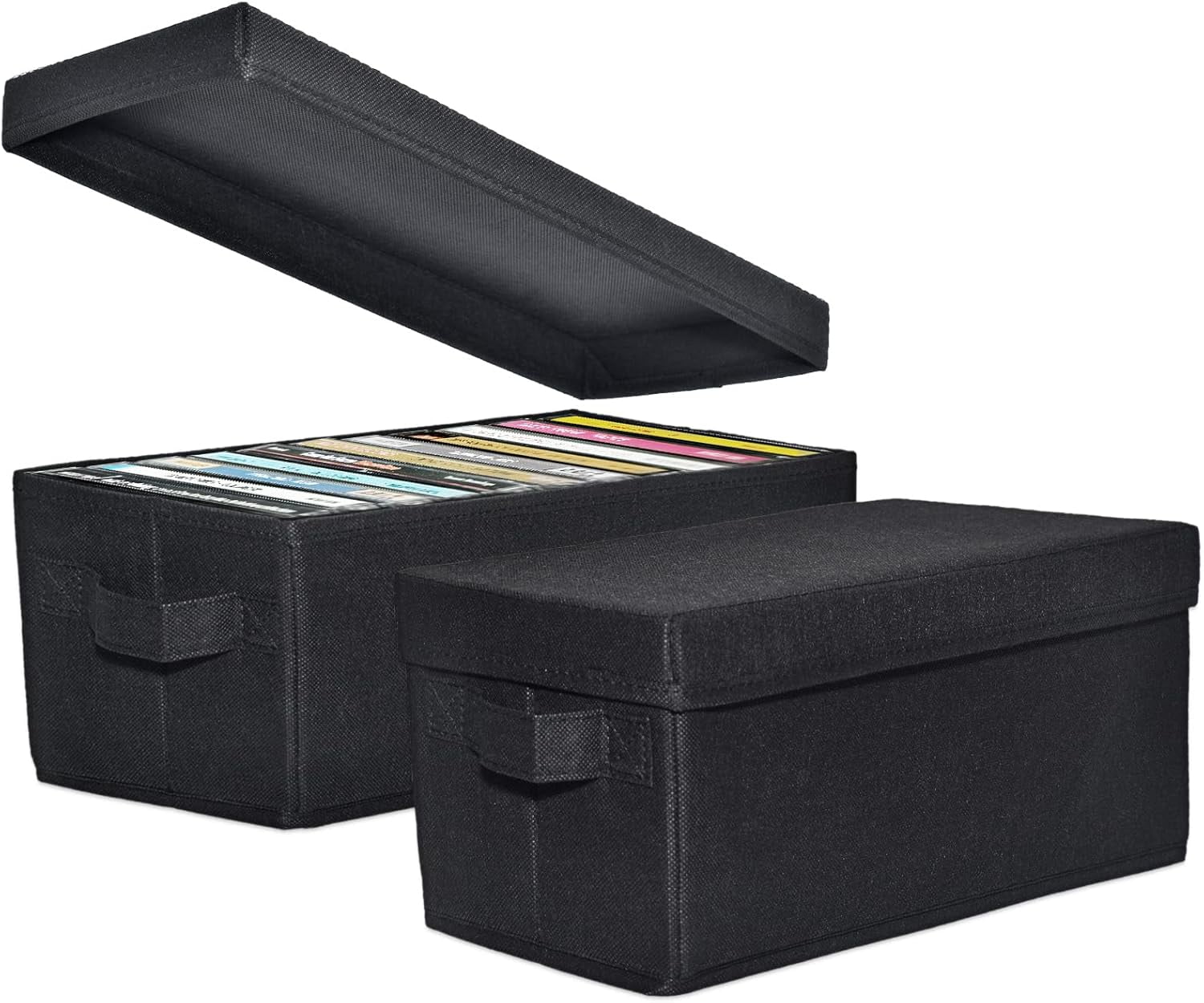 CD Storage Boxes - Pack of 2 CD Cases - 14" x 5.9" x 5.3" Disc Holders ...