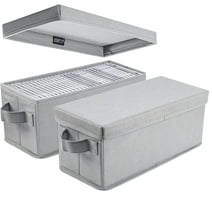 CD Storage Boxes - Pack of 2 CD Case Holder, Container holds 30 CDs in ...