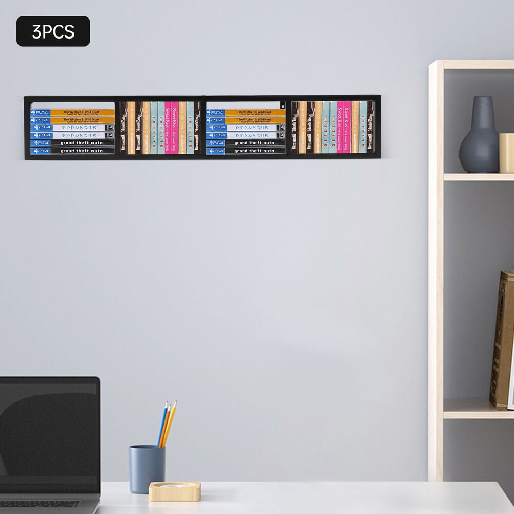 CD Wall Mount Rack DVD Holder Media Storage Disk Case Organizer ...