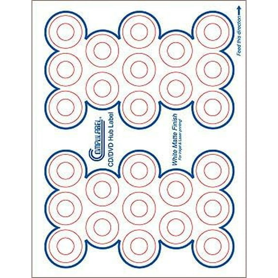 CD or DVD Hub Labels - 100 Sheets, 2,600 Labels$$Office - Walmart.com