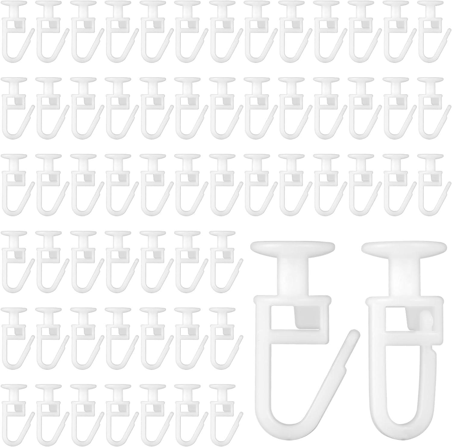 CD2-100 Pcs Curtain Track Hooks, Curtain Hooks, Curtain Gliders with 10 ...