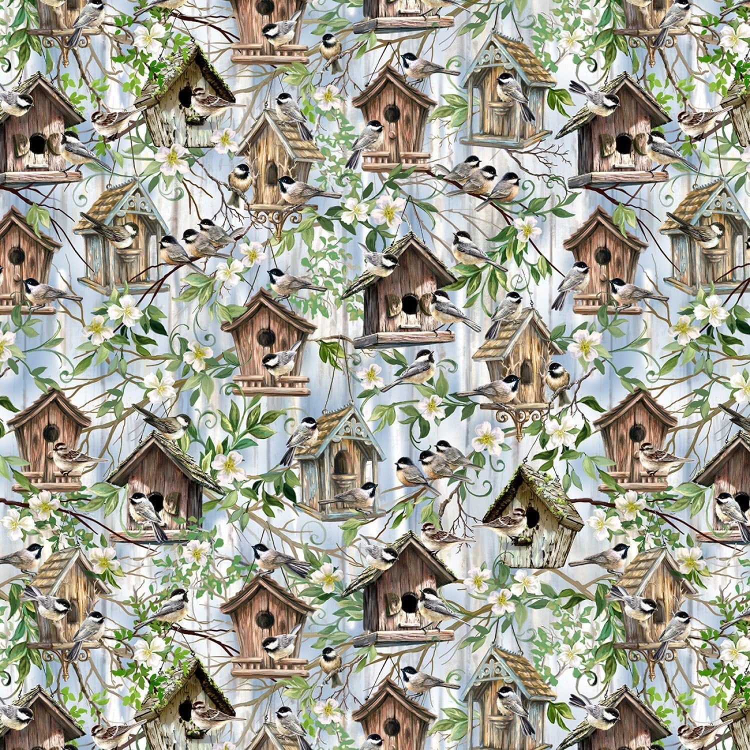 CD2420 Blue Chickadee Fabric - Walmart.com