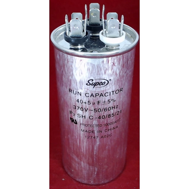 CD40+5X370R, Dual Run Capacitor Round 40 + 5 Mfd. 370 Volt - Walmart.com