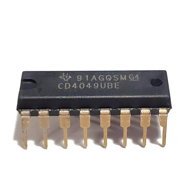 CD4049UBE CD4049 CMOS Hex Inverting Buffer/Converter Breadboard-Friendly IC DIP-16 (Pack of 5 ...