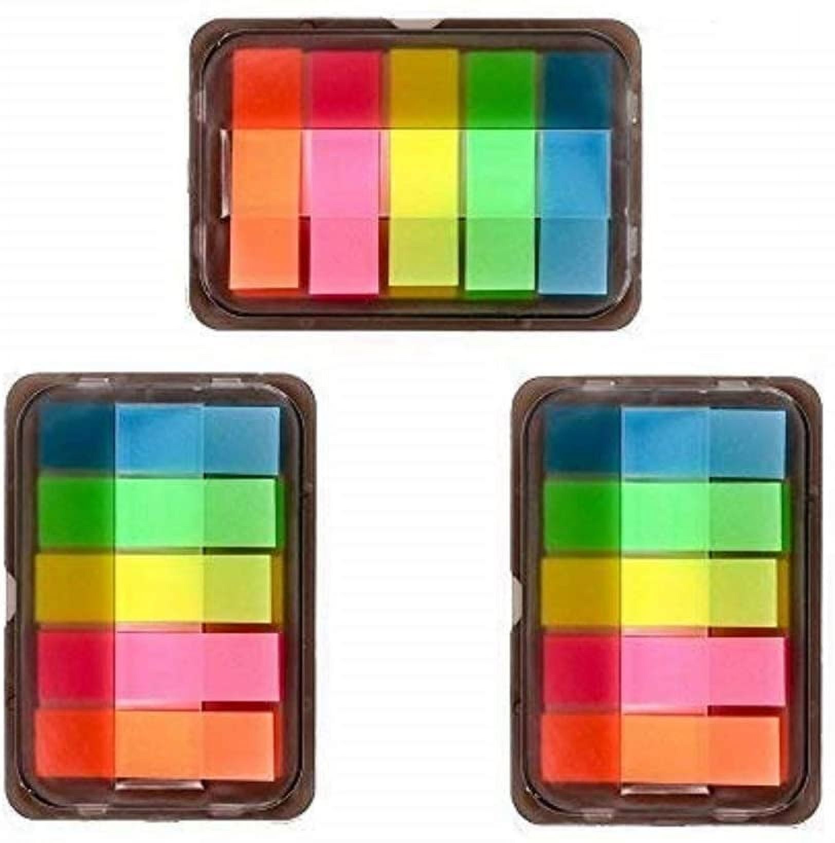 CD5-3 Sheet Neon Index Tabs Flags Page Markers Sticky Notes with Box ...