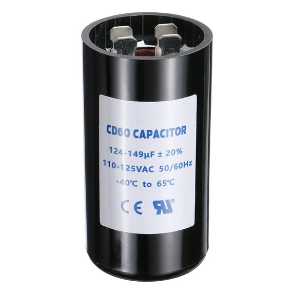 CD60 Capacitor 124-149 UF/Mfd 110-125 VAC 50/60 Hz for Electric Motor ...