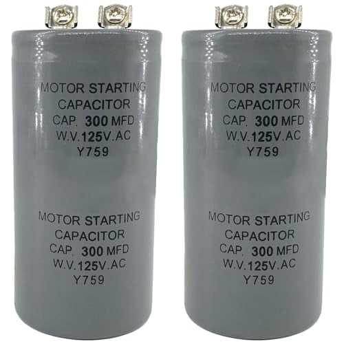 CD60 Capacitor 300uF 300MFD 125VAC 2-Pack Motor Start Capacitor for ...