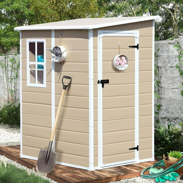 CDCASA Outdoor Storage Shed 5x4FT, Resin Outside Sheds Storage with ...
