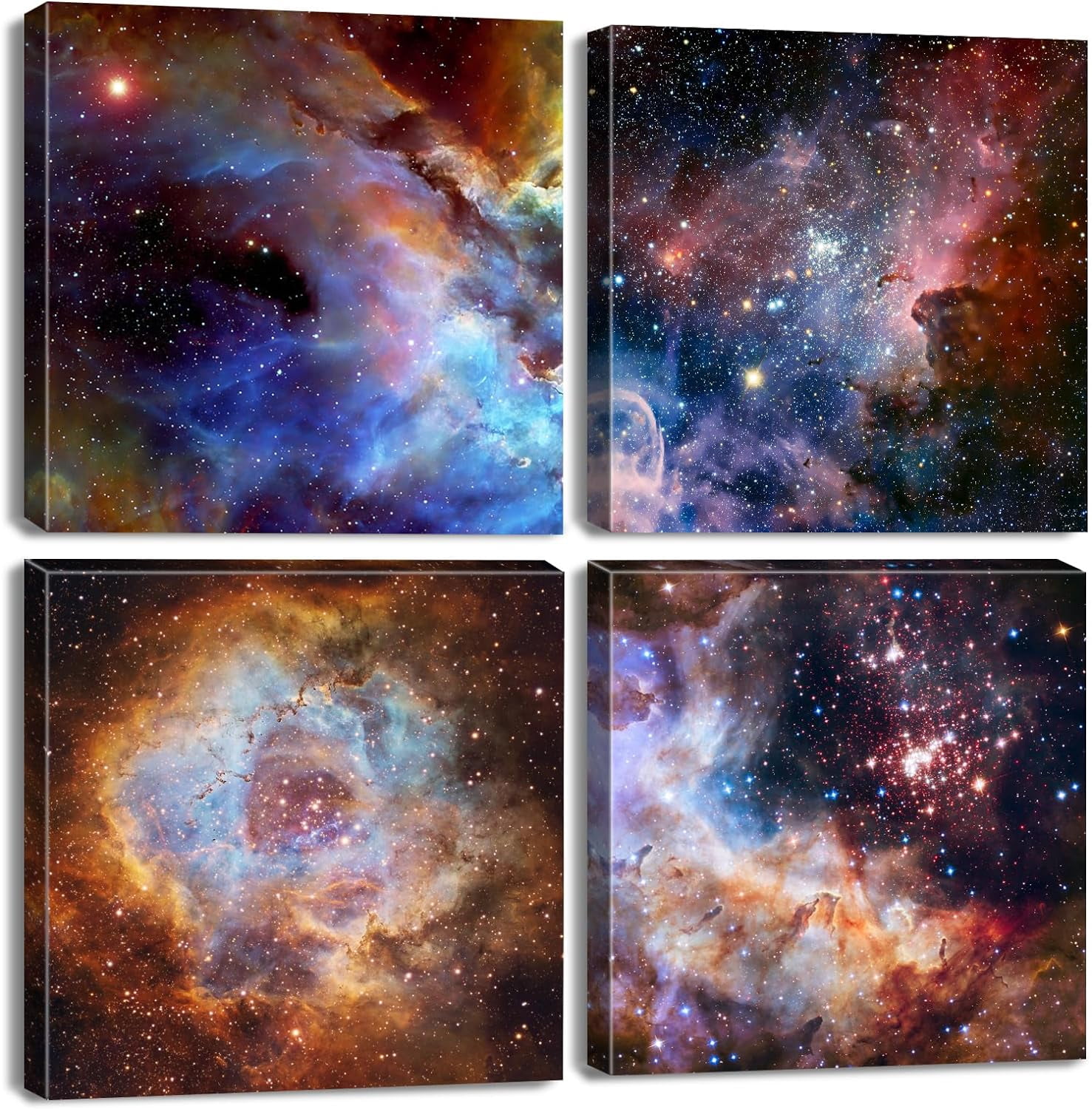 CDDposter 4Pcs Galaxy Nebula Canvas Wall Art Outer Space Room Wall ...