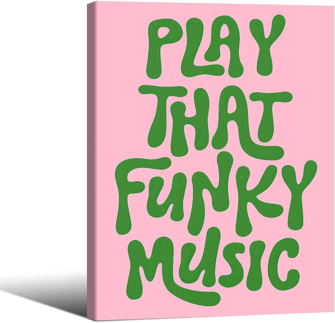 CDDposter 70's Play That Funky Music Wall Art Pink and Green Popular ...