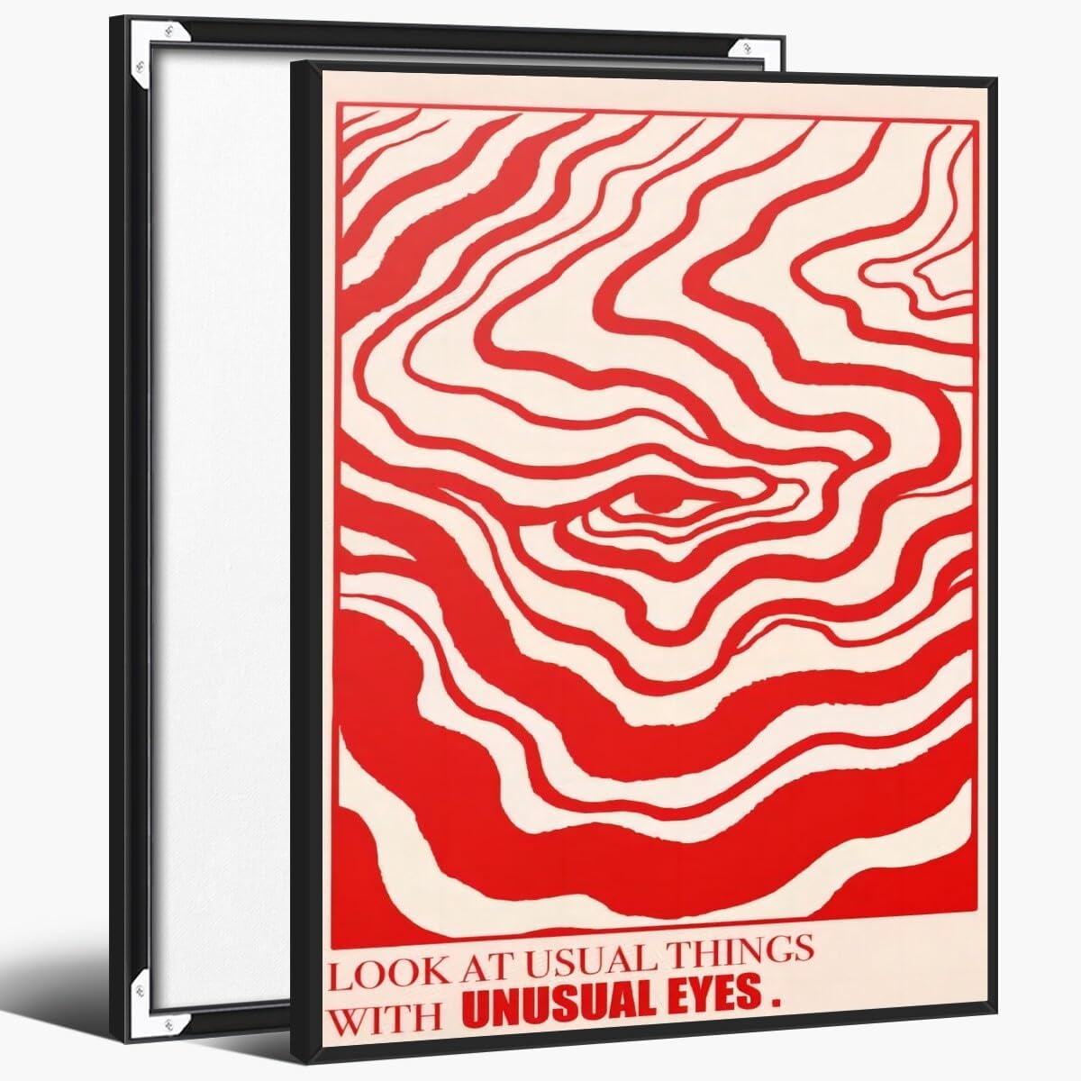 CDDposter 70s Red Abstract positive affirmations Canvas Wall Art ...