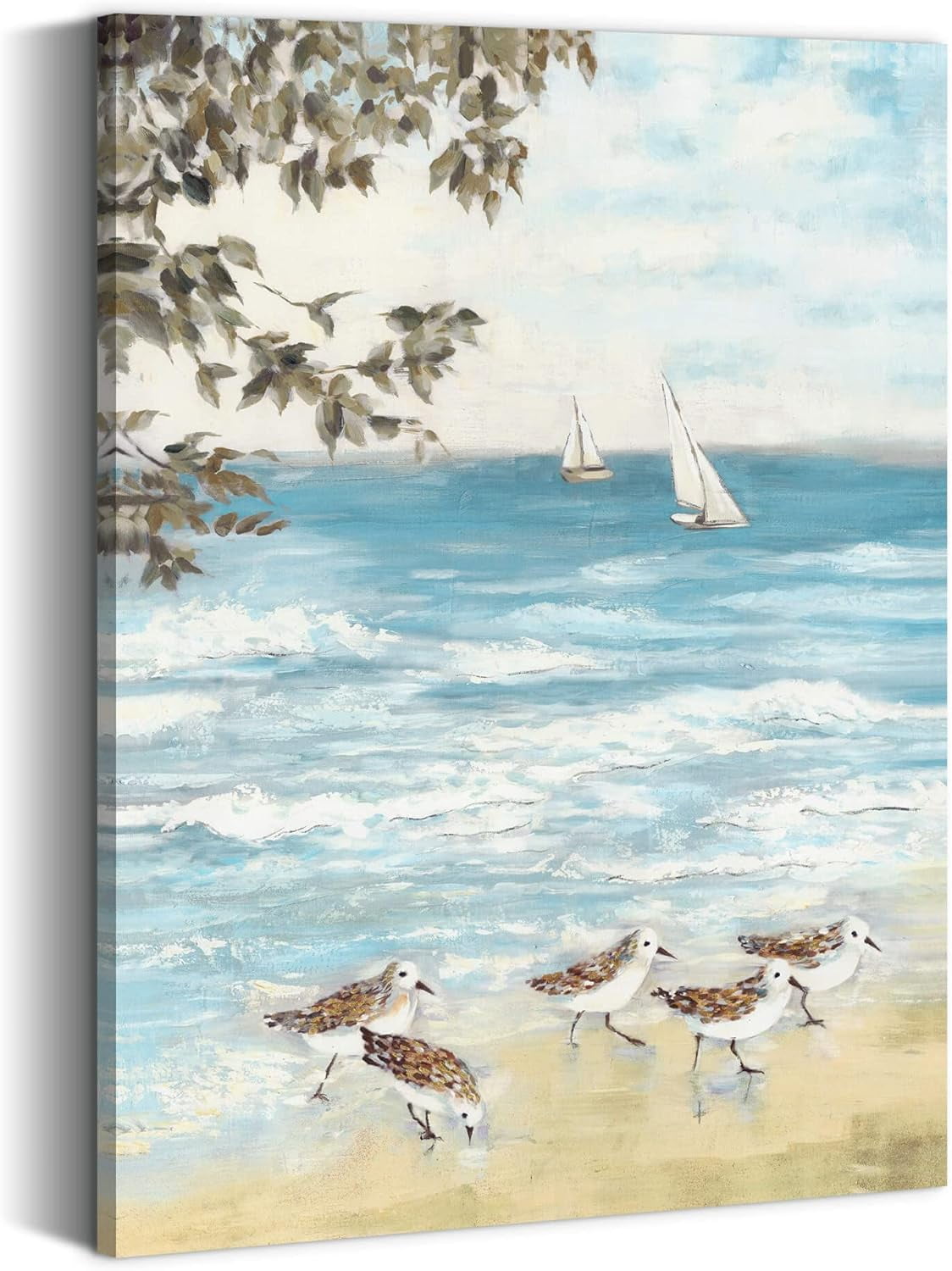 CDDposter Bathroom Beach Canvas Wall Art: Coastal Sea Bird Painting ...