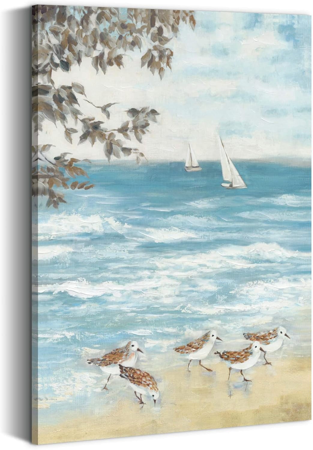 CDDposter Beach Painting Canvas Wall Art: Coastal Sandpiper Canvas ...