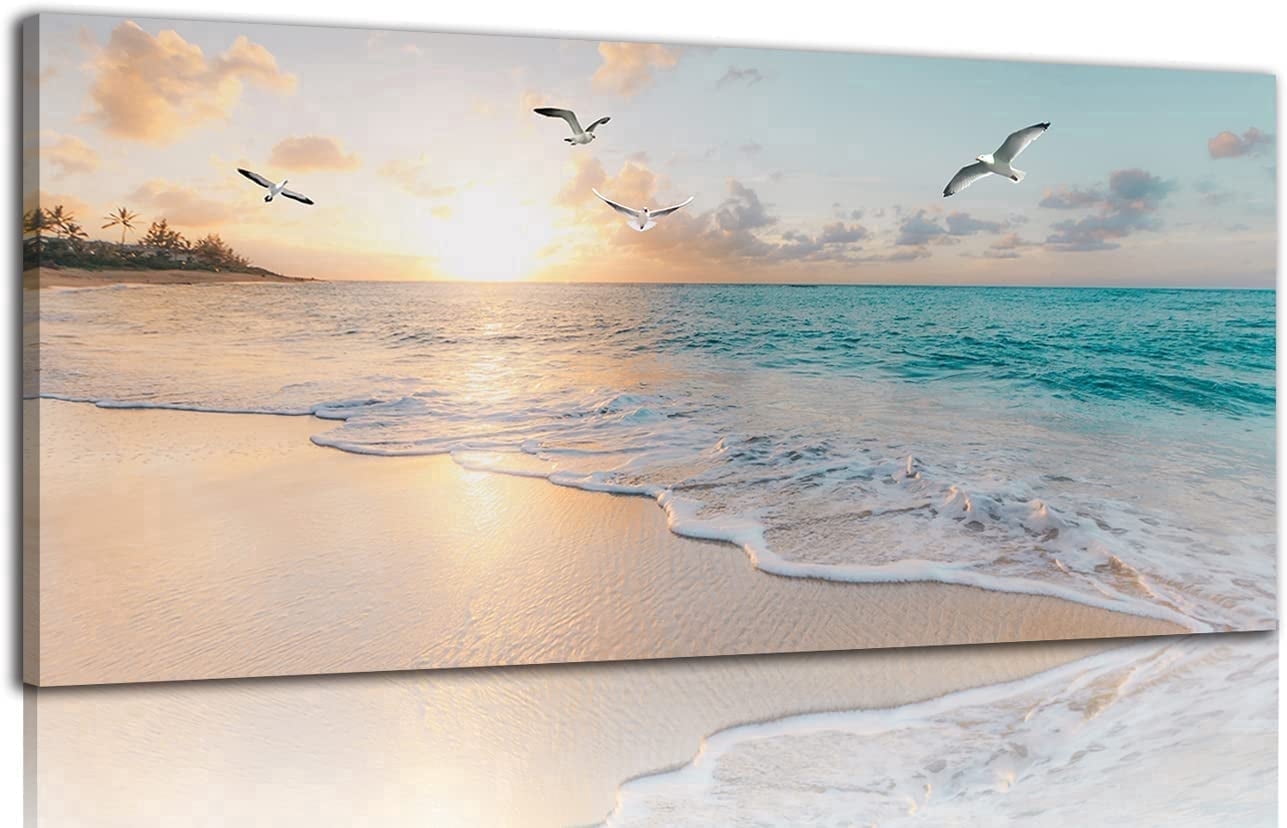 CDDposter Beach Wall Art Decor for Living Room Ocean Canvas Picture for ...
