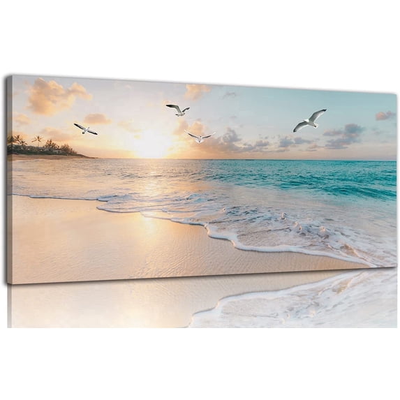CDDposter Beach Wall Art Decor for Living Room Ocean Canvas Picture for ...