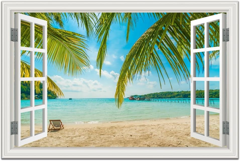 CDDposter Beach Wall Art Decor Tropical Ocean Canvas Picture for Living ...
