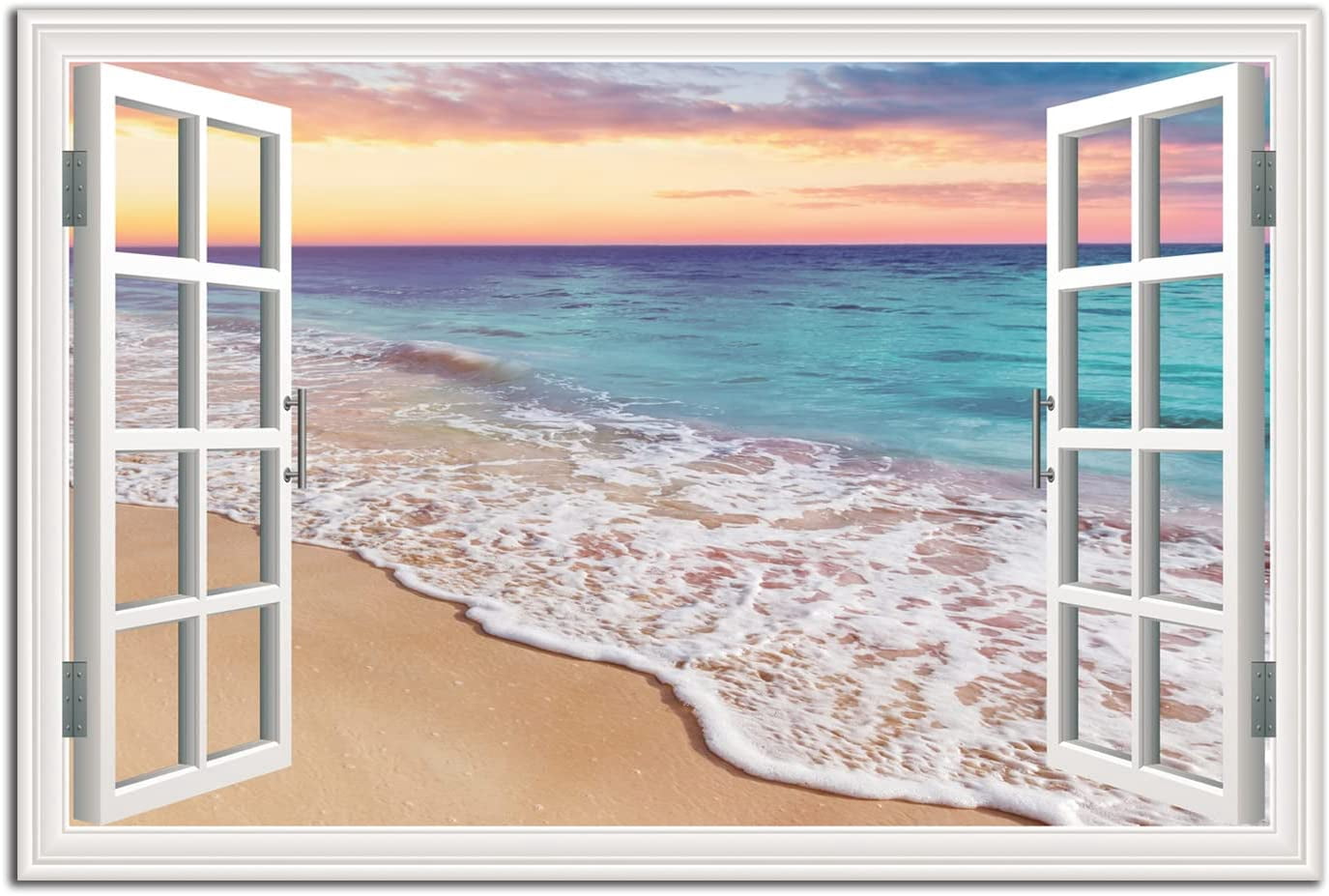 CDDposter Beach Wall Art Pictures for Living Room Window Unframed Style ...