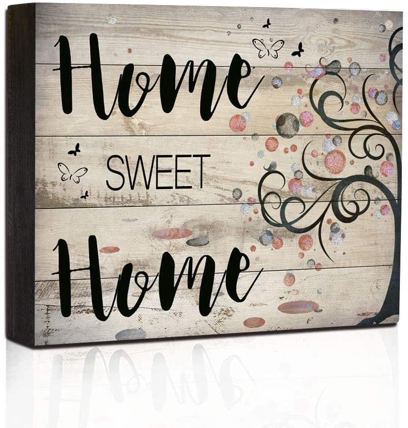 CDDposter Box Sign Love Wall Art Box Sign Hanging Wood Block Sign ...