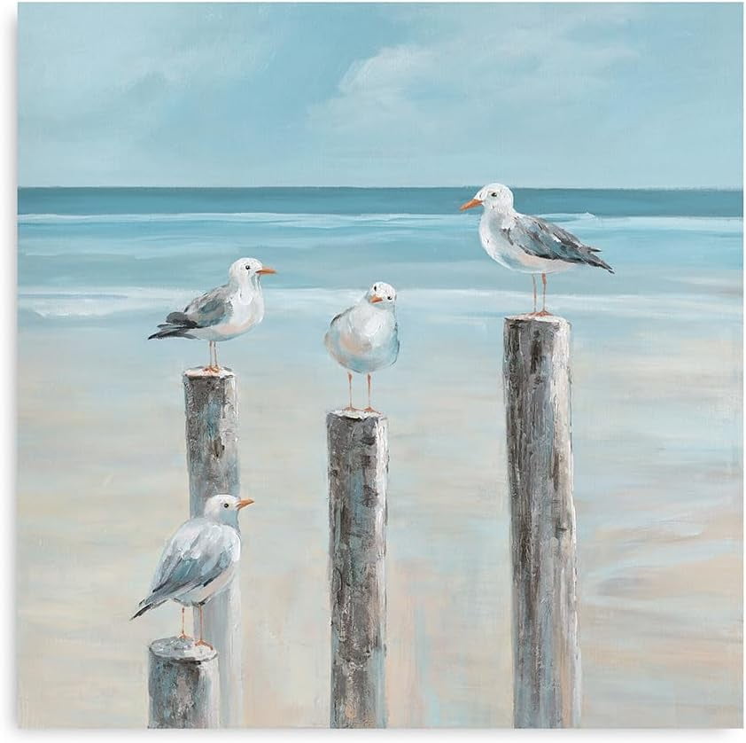 CDDposter Coastal Seagull Poster Decor- Seabird Canvas Beach wall art ...