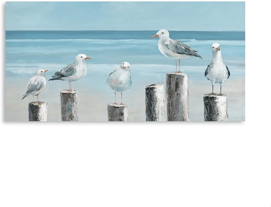 CDDposter Coastal Seagull Poster Decor- Seabird Canvas Beach wall art ...