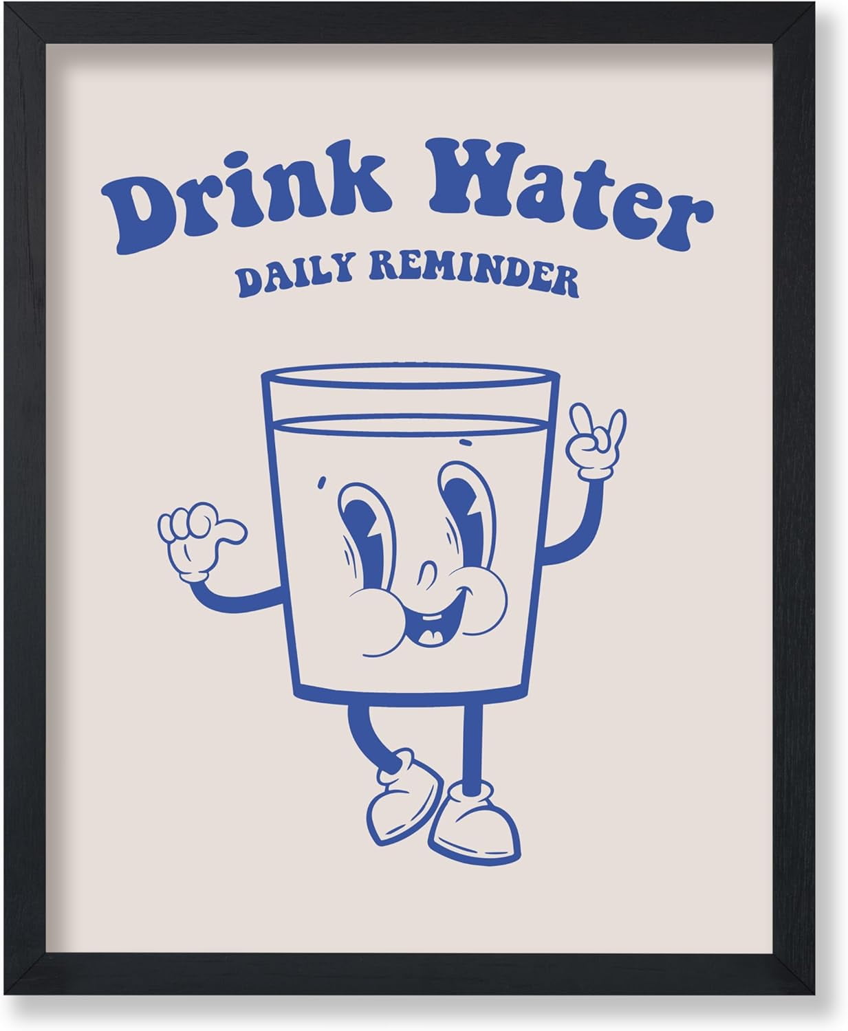 CDDposter Drink Water Poster - Retro Daily Reminder Print - Health Art ...