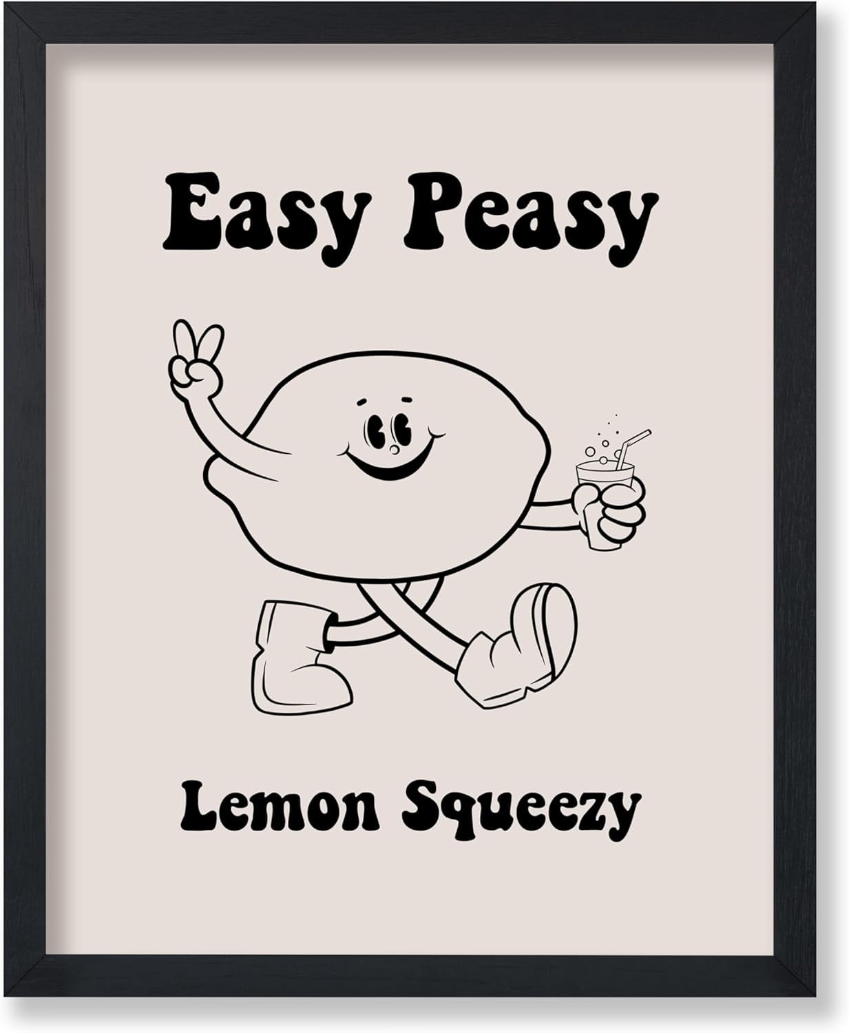 CDDposter Easy Peasy Lemon Squeezy Poster - Retro Lemon Print - Citrus ...
