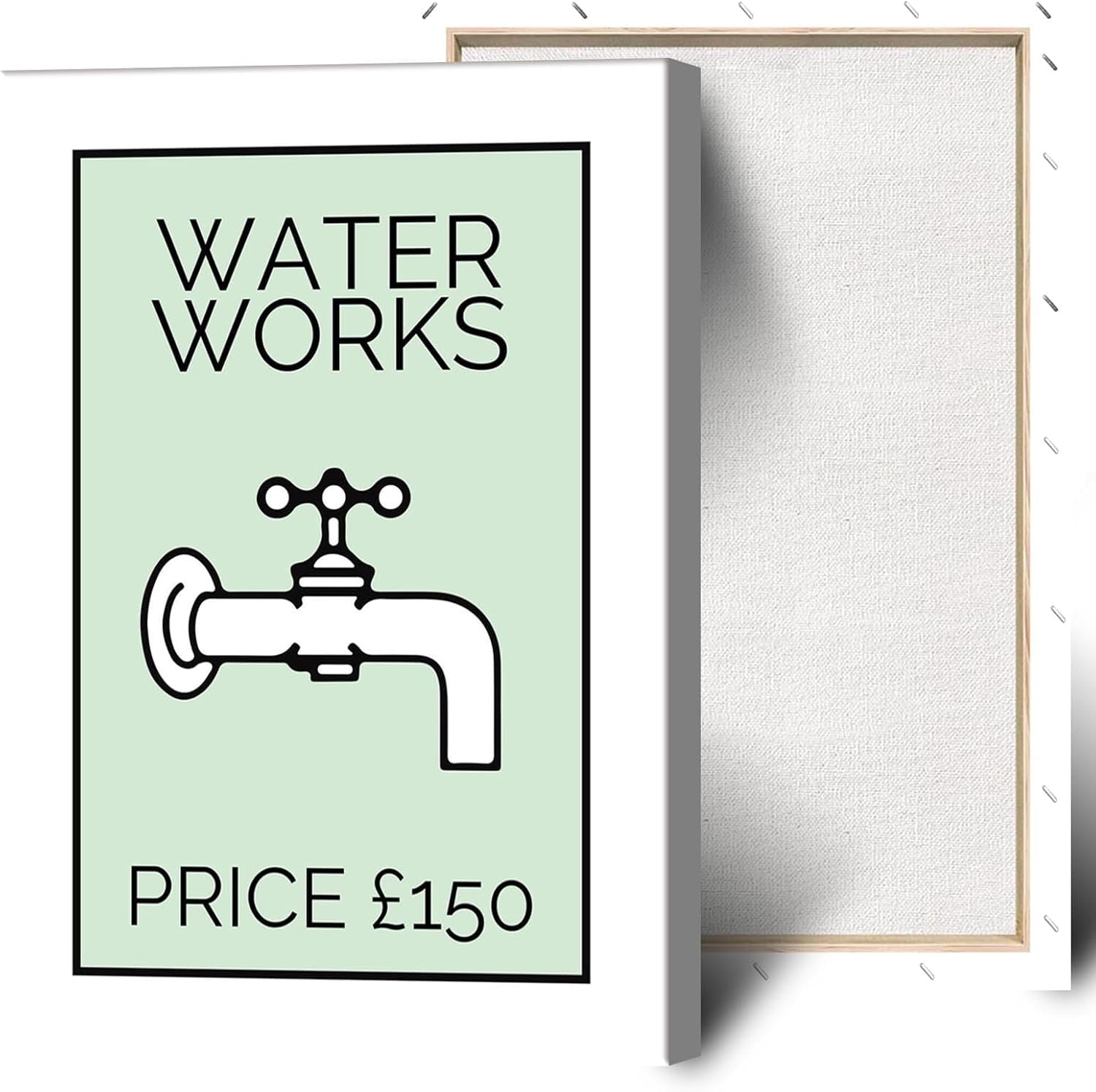 CDDposter Funny Bathroom Canvas Wall Art Water Works Price 150 Sign ...