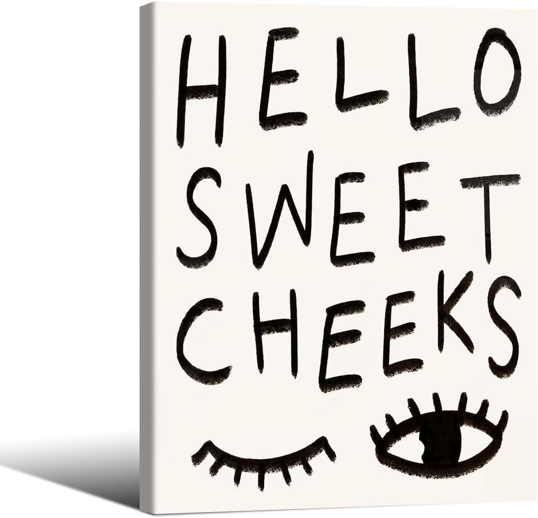 CDDposter Hello Sweet Cheeks Poster Funny Cute Bathroom Signs Canvas ...