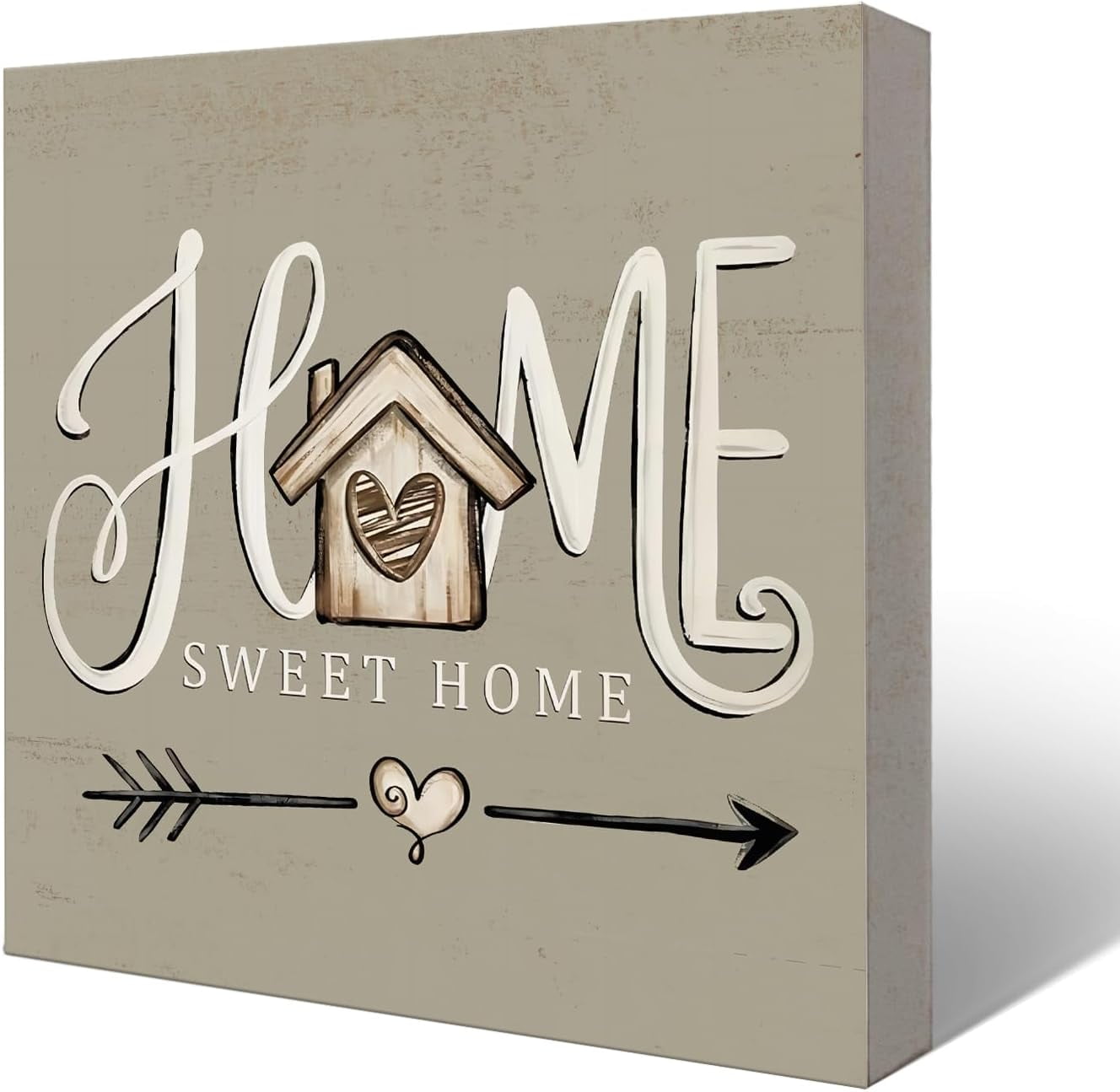 CDDposter Home Sweet Home Sign,Decor Rustic Farmhouse Block Wooden Sign ...