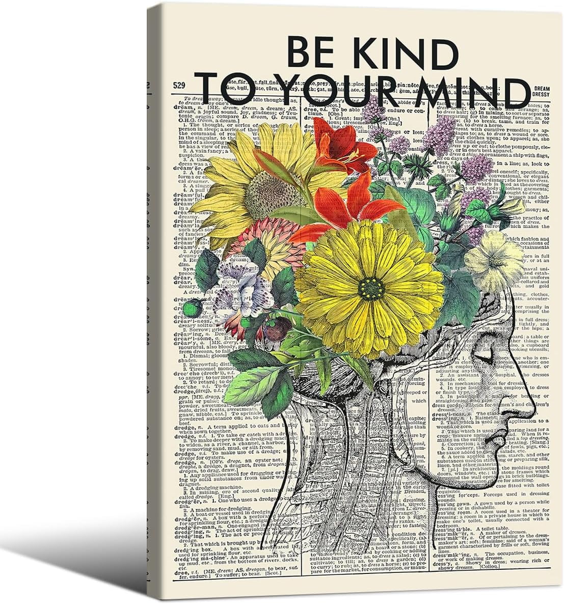 CDDposter Be Kind To Your Mind Quote Poster Prints Mental Health Canvas ...