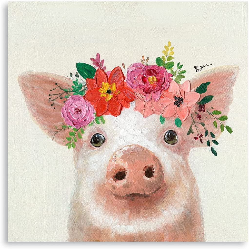 CDDposter Pig Decor Gifts for Pig Lovers: Farm Animal Pictures Cute Pig ...