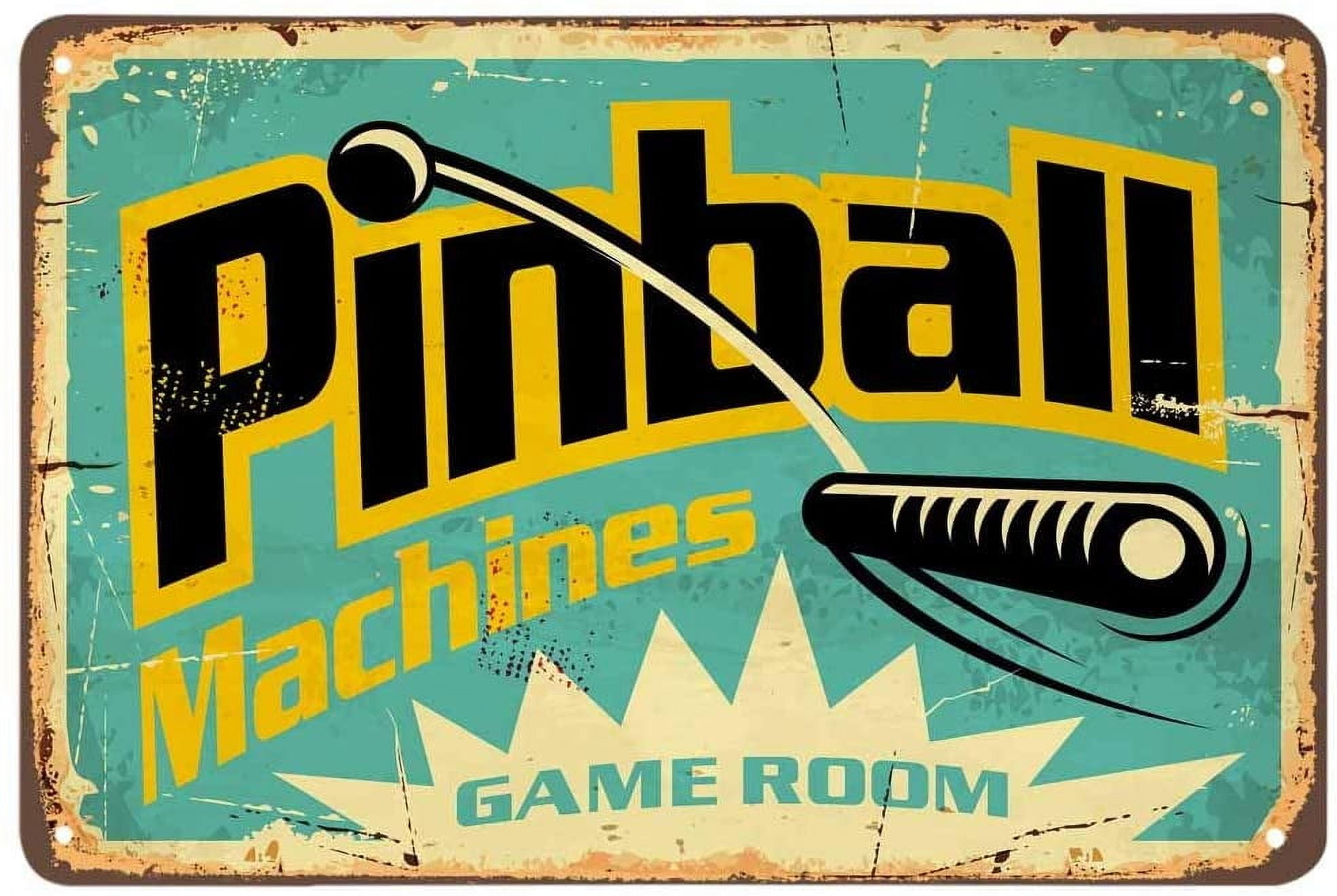 CDDposter -Pinball Tin Sign,Pinball Game Room Vintage Metal Tin Signs ...