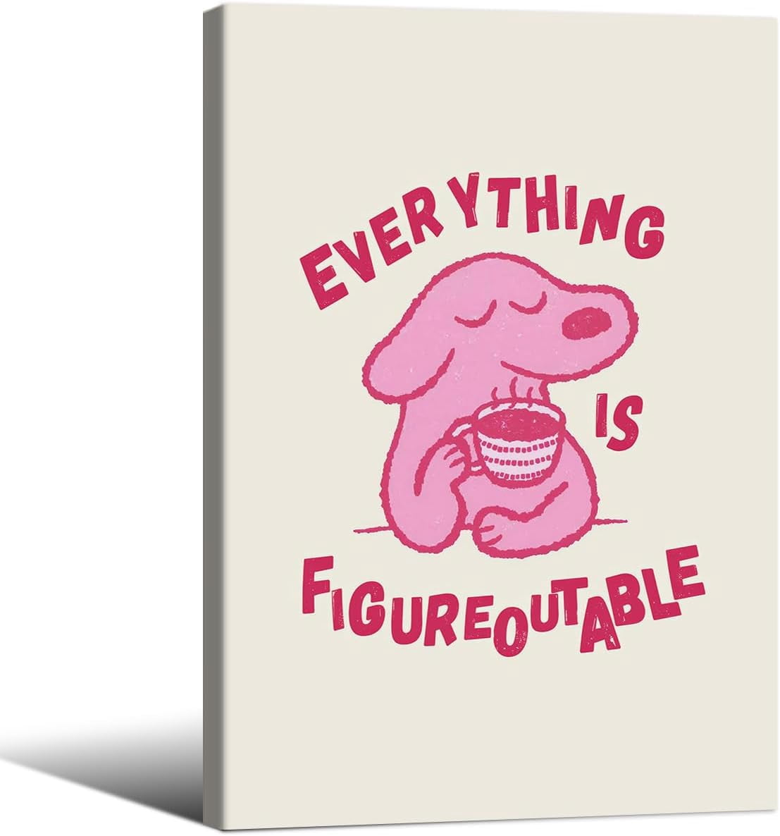 CDDposter Pink Dog Positive Affirmations Quote Wall Art Motivational ...