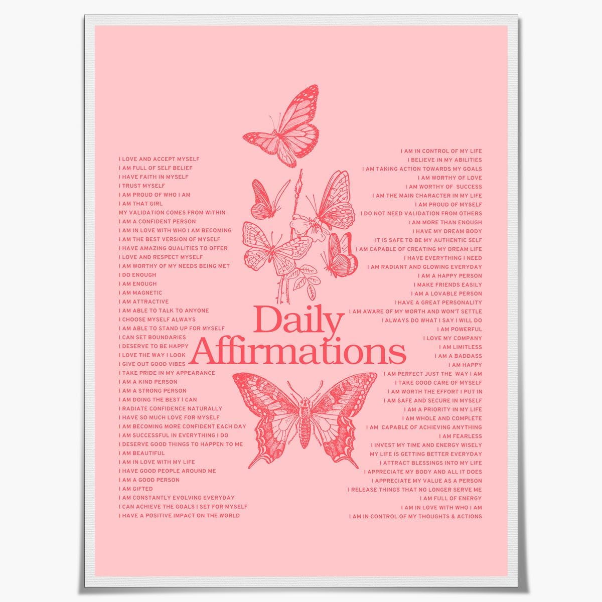 CDDposter Positive Minimalist Canvas Wall Art Daily Affirmations ...